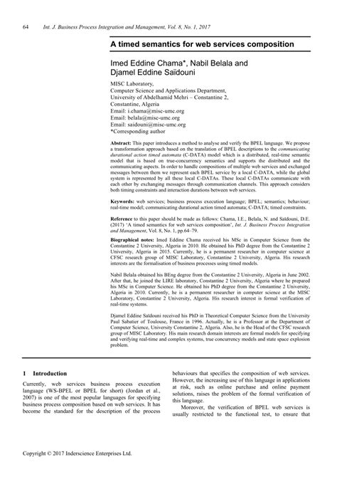 Pdf A Timed Semantics For Web Services Composition