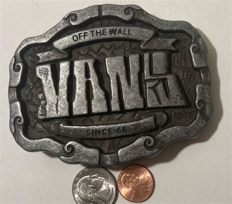 Vintage Metal Belt Buckle Since 66 Vans Off The Wall Skateboard