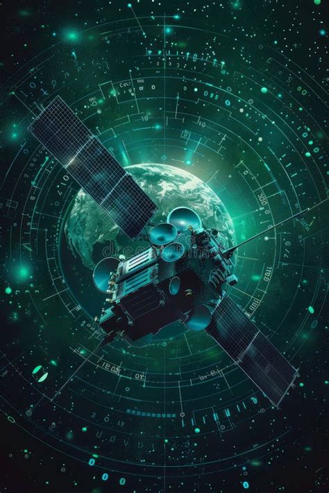Advanced Satellite In Space Orbit Over Earth Scientific Illustration Of Communication