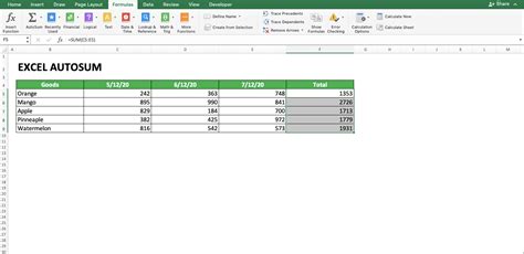 how to use autosum in excel and its usability compute expert