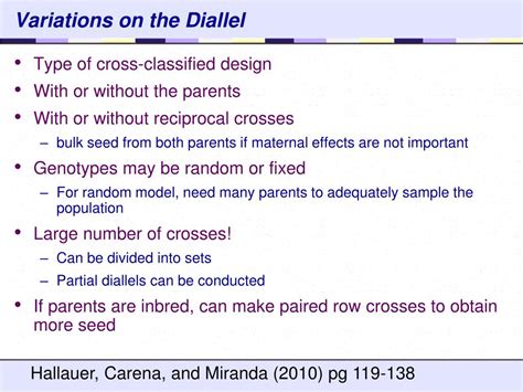 Ppt Module 8 Estimating Genetic Variances Nested Design Gca Sca