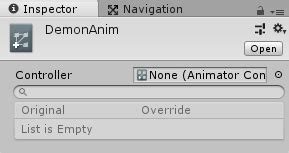 Unityc Animator Controller Animator Override Controller Unity
