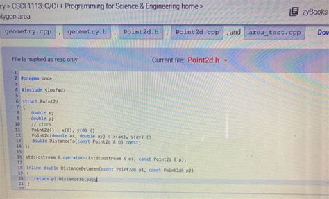 solved please complete the following geometry cpp