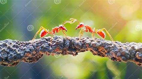 Close Up Of A Group Of Ants Working Together To Form A Bridge