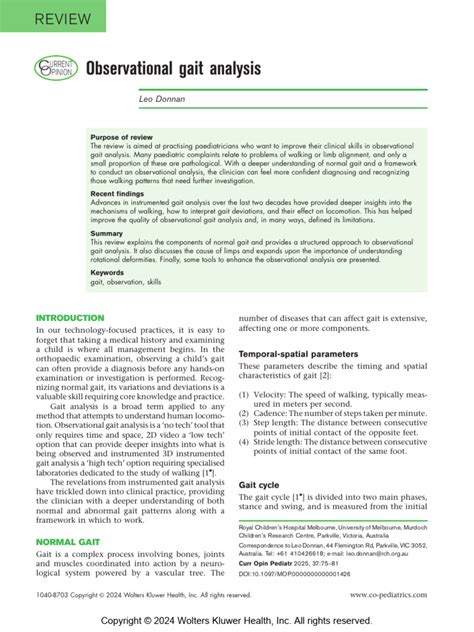 Observational Gait Analysis 14 Pdf Foot Anatomical Terms Of Motion