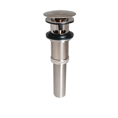 KEENEY 1 1 4 In Push Button Bathroom Sink Drain With Overflow Brushed Nickel K820 75BN The