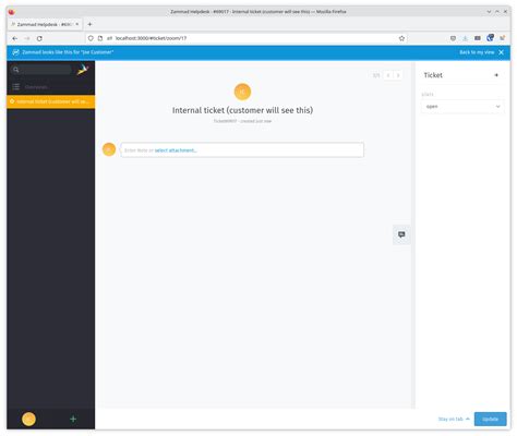 Create Internal Ticket For Customer · Issue 1404 · Zammadzammad · Github