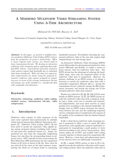 Pdf A Modified Multiview Video Streaming System Using 3 Tier Architecture