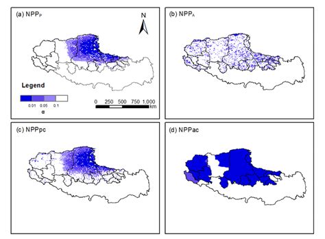The Significance Levels Of Potential Net Primary Productivity NPP P Download Scientific