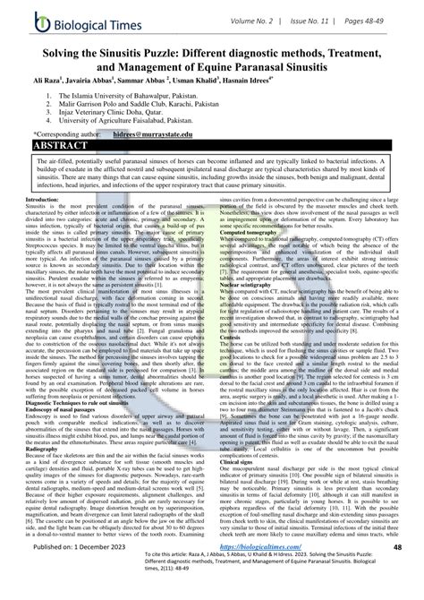 Pdf Solving The Sinusitis Puzzle Different Diagnostic Methods Treatment And Management Of