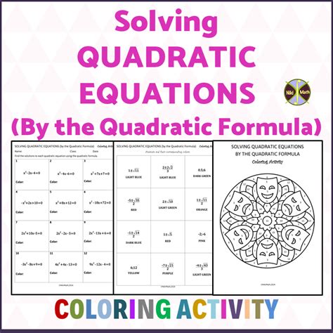 Solving Quadratic Equations Using The Quadratic Formula Color By Code