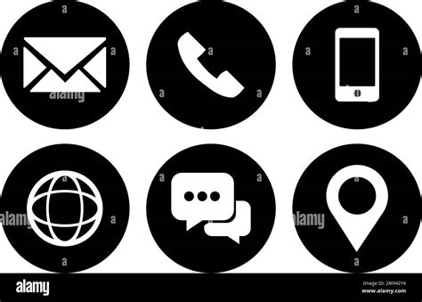 Communication Icon Set Communication Icon Set With Phone Envelop Location Message World