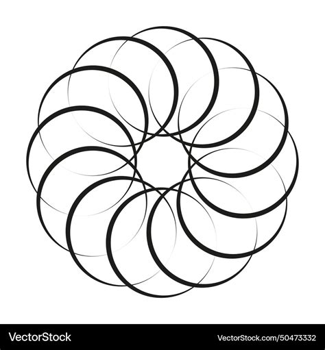 Geometric Flower Pattern Overlapping Circles Art Vector Image