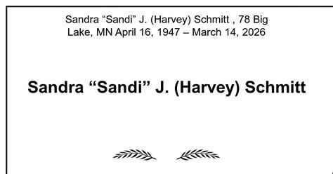 Obituary Sandra Sandi” J Harvey Schmitt
