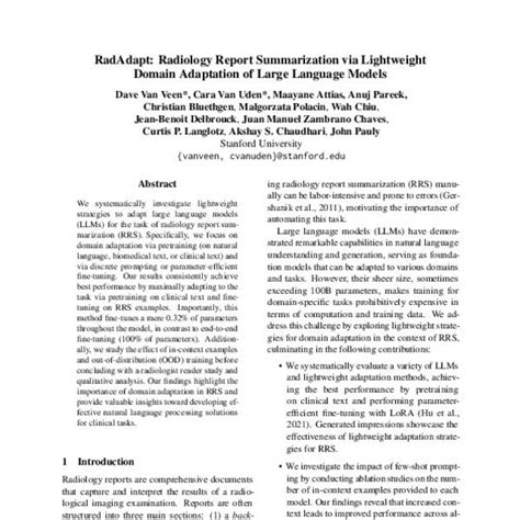 Yasmin Moslem On Linkedin Radadapt Radiology Report Summarization Via