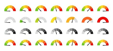 Meter Level. Speedometer, gauge meter template. Scale, level of performance dial indicator ...