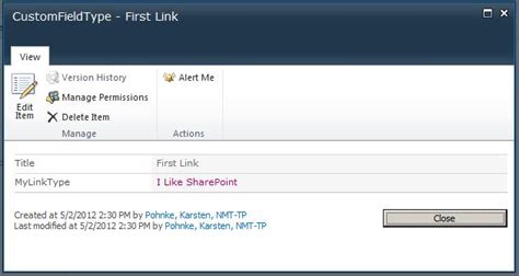 Sharepoint 2010 A Custom Fieldtype For Hyperlinks I Like Sharepoint