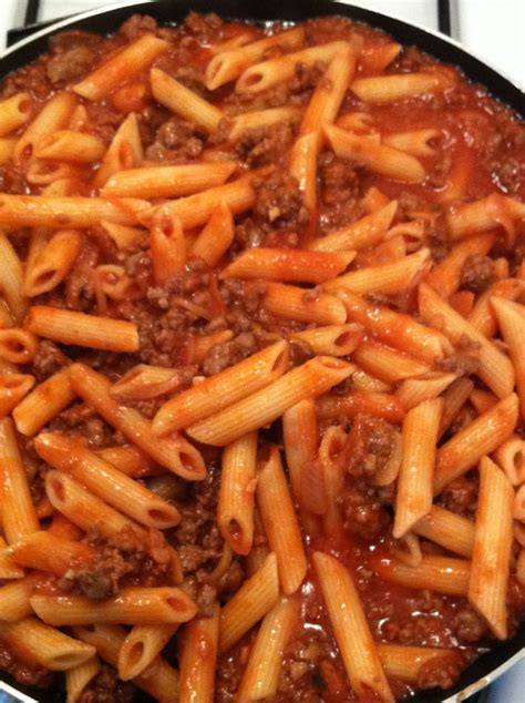 Penne Pasta Ground Beef Spaghetti Sauce At Jessica Zelman Blog
