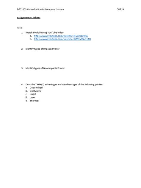 Assignment 4 Printer Pdf