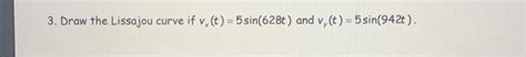 Solved 3 Draw The Lissajou Curve If Vxt5sin628t And