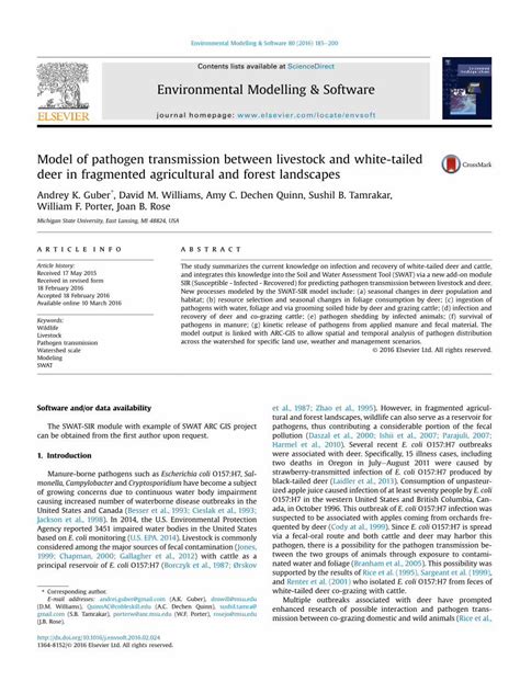 Pdf Model Of Pathogen Transmission Between Livestock And White