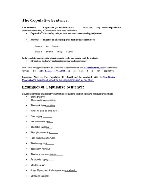 The Copulative Sentence Pdf
