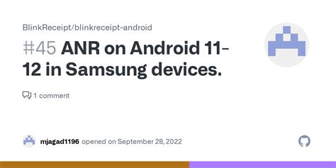 Anr On Android 11 12 In Samsung Devices · Issue 45 · Blinkreceiptblinkreceipt Android · Github
