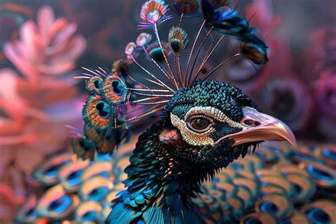 Beauty Peacock Exotic Bird Animal Background Bird Animal Background
