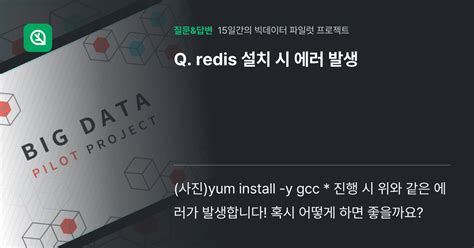 Redis 설치 시 에러 발생 인프런 커뮤니티 질문and답변