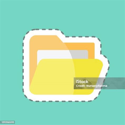 스티커 라인 컷 폴더 1 웹 인터페이스 기호에 적합합니다 편집 가능한 간단한 디자인 디자인 템플릿 벡터 간단한 기호 그림 3차원 형태에 대한 스톡 벡터 아트 및 기타 이미지