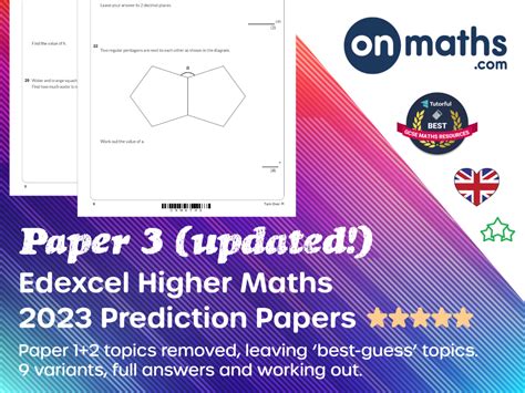 [post Paper 2] Maths Gcse 2023 Edexcel Paper 3 Higher Predicted Paper Teaching Resources