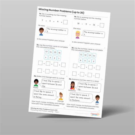 Year 2 Missing Number Problems Up To 20 Reasoning And Problem Solving