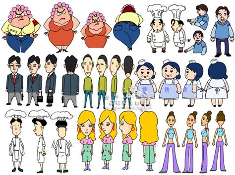 5853 Flash卡通人物角色素材集 动画动漫制作设计矢量图片源文件库302 源码海洋网