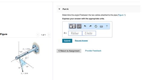Solved Part A Determine The Angle θ Between The Two Cables