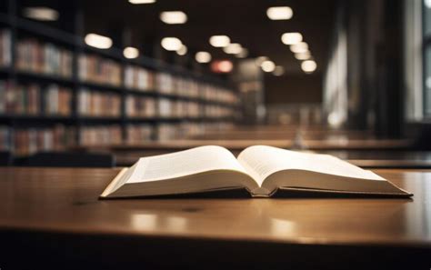 Premium Ai Image Book In Library With Open Textbook Generative Ai