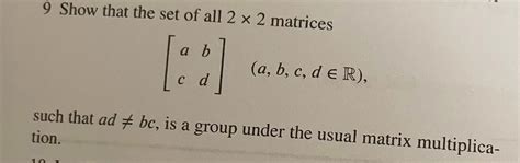 solved 5 9 show that the set of all 2 x 2 matrices a b 0