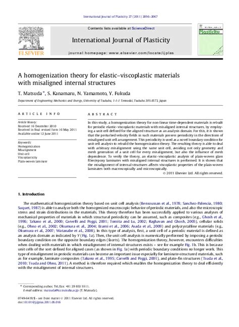 Pdf A Homogenization Theory For Elastic Viscoplastic Materials With Misaligned Internal