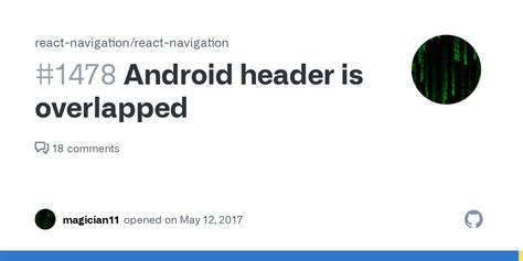 android header is overlapped · issue 1478 · react navigation react