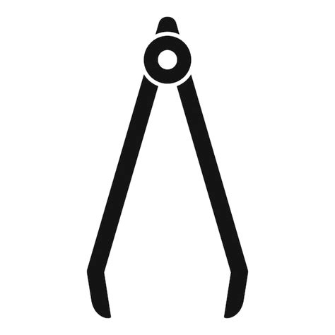 Premium Vector Drawing Compass Tool Silhouette Icon For Measuring