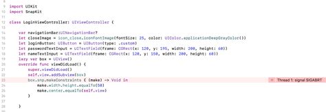 Swift When Use Have A Error Thread Signal SIGABRT Issue SnapKit SnapKit GitHub