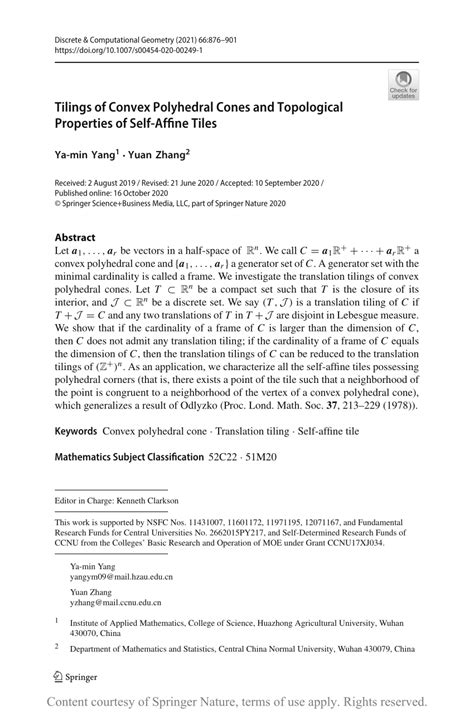 Tilings Of Convex Polyhedral Cones And Topological Properties Of Self