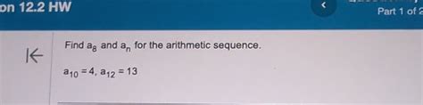 solved find a8 ﻿and an ﻿for the arithmetic
