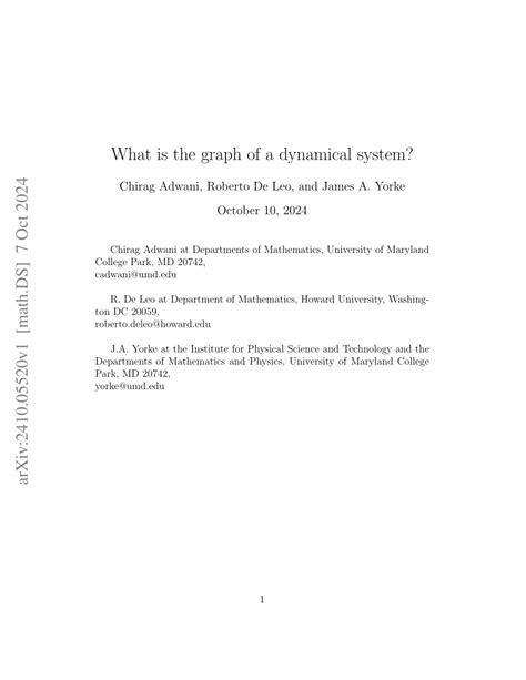 pdf what is the graph of a dynamical system