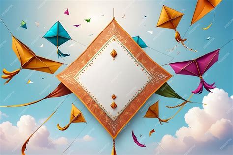 Blank Makar Sankranti Mockup Design With The Decoration Of Kites In The