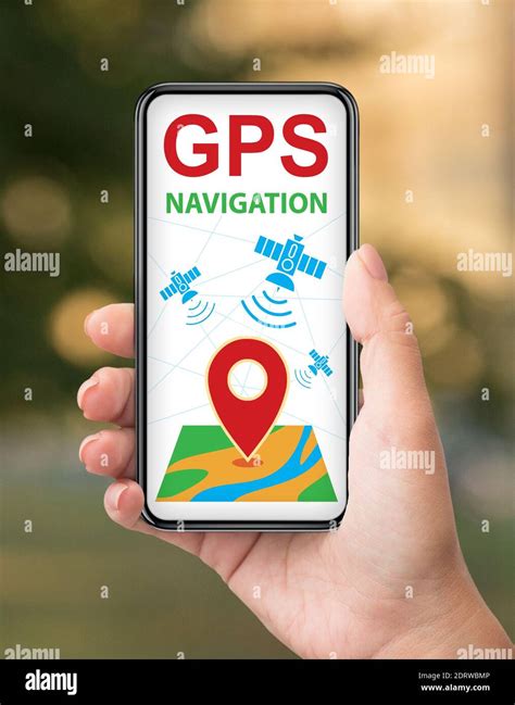 Gps Navigation App With Geolocation Tracking System On Smartphone In Female Hand Stock Photo