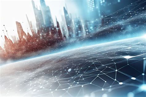 Whiteblue Abstract Technology Background With A Network Grid And