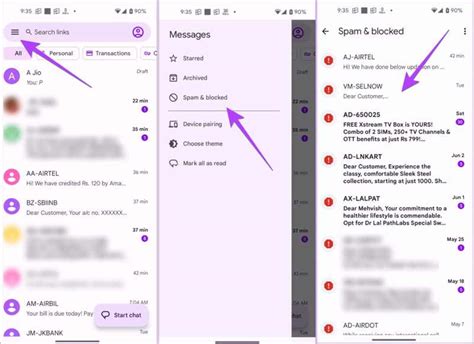 See Blocked Messages On An Android Phone And Tablet