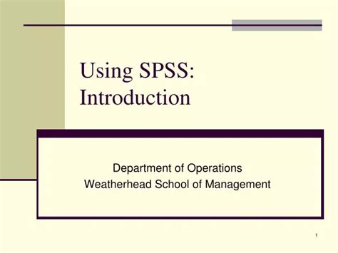 PPT Using SPSS Introduction PowerPoint Presentation Free Download ID 2448579