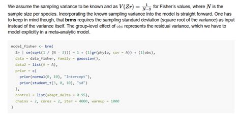 Phylogenetic Multilevel Models With Brms Providing Correct Se Values General The Stan Forums