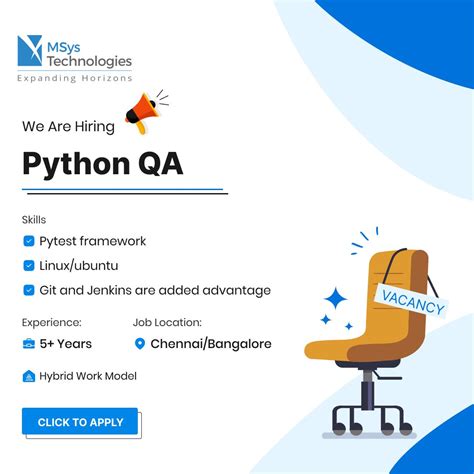 Msys Technologies On Linkedin Sr Pythonqastoragepurechacko 7 To 10 Years Msys Chennai